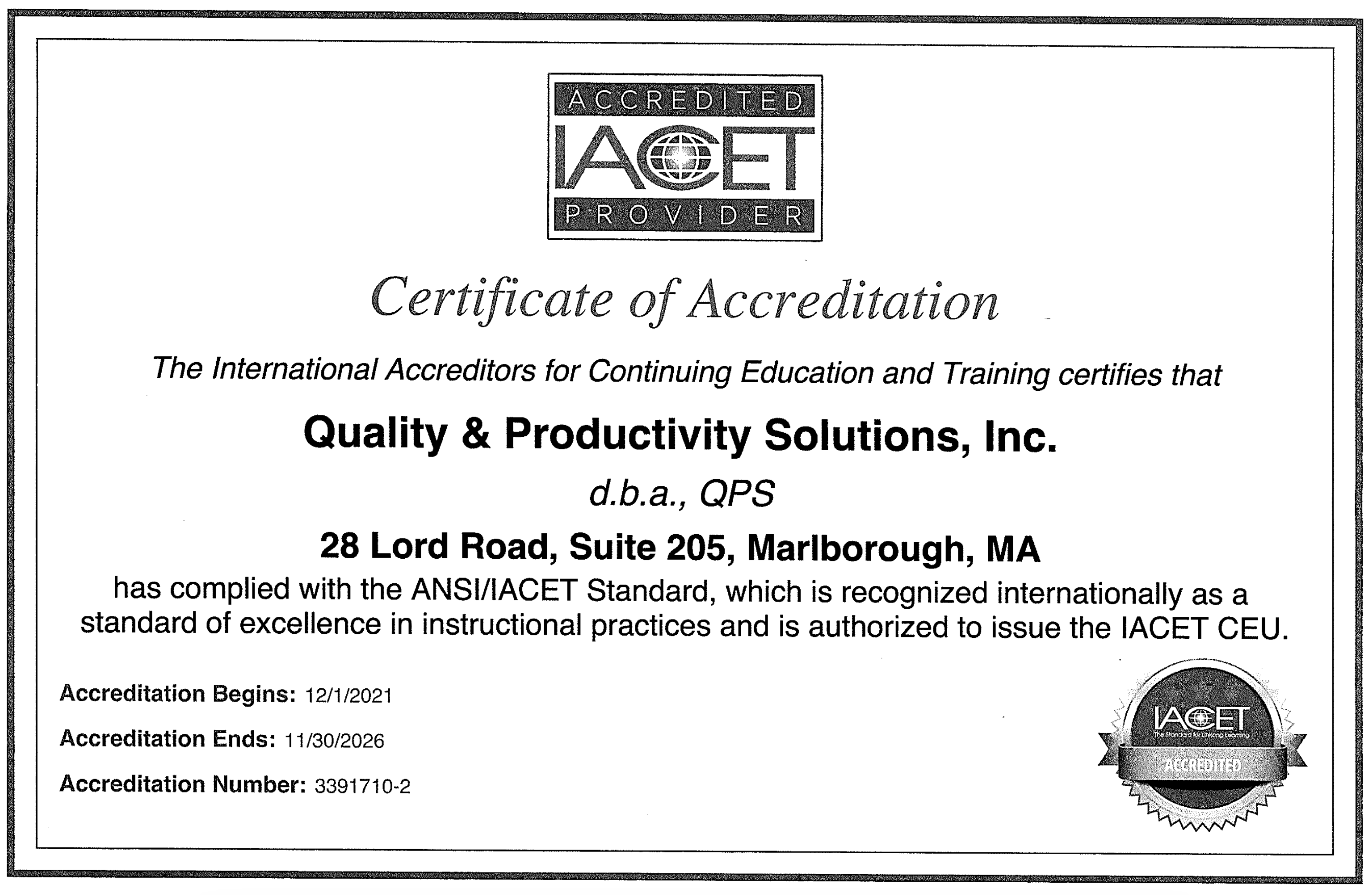 QPS - International Corporate Training Institute